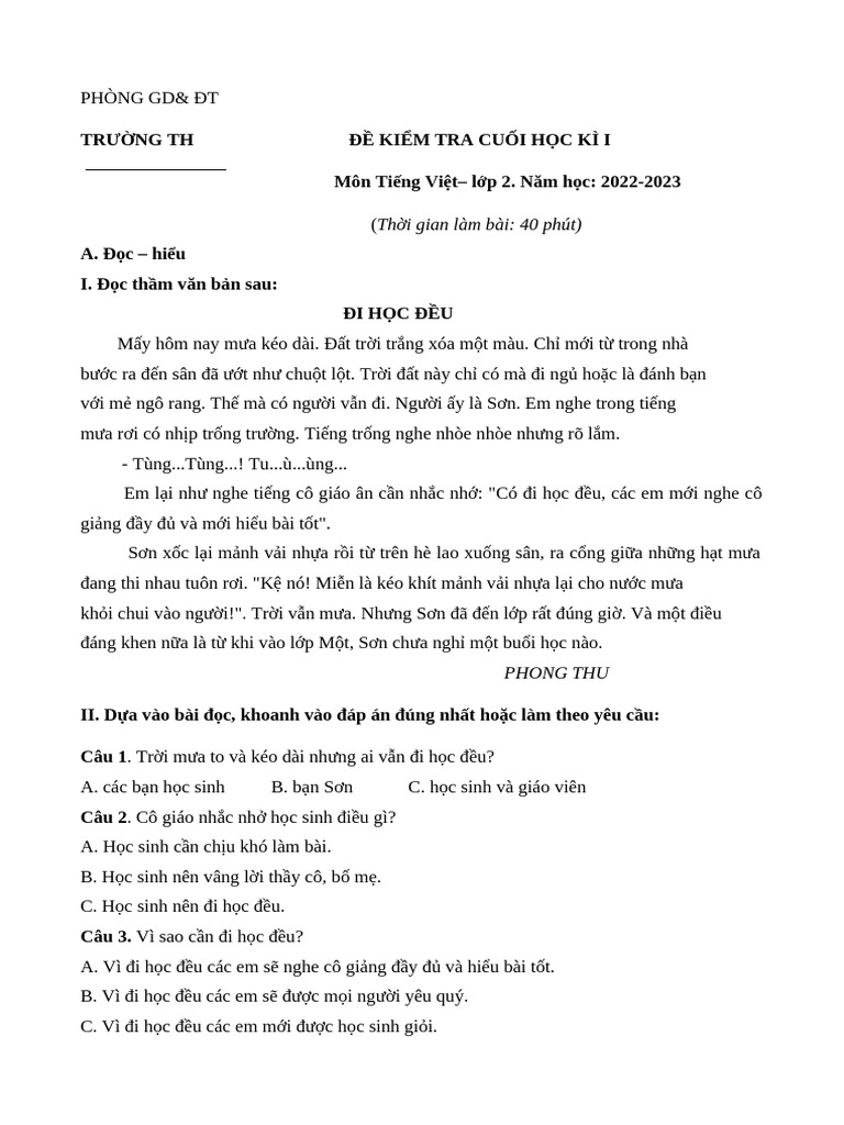 de-thi-hoc-ki-1-lop-2-mon-tieng-viet-sach-chan-troi-de-2 | PDF