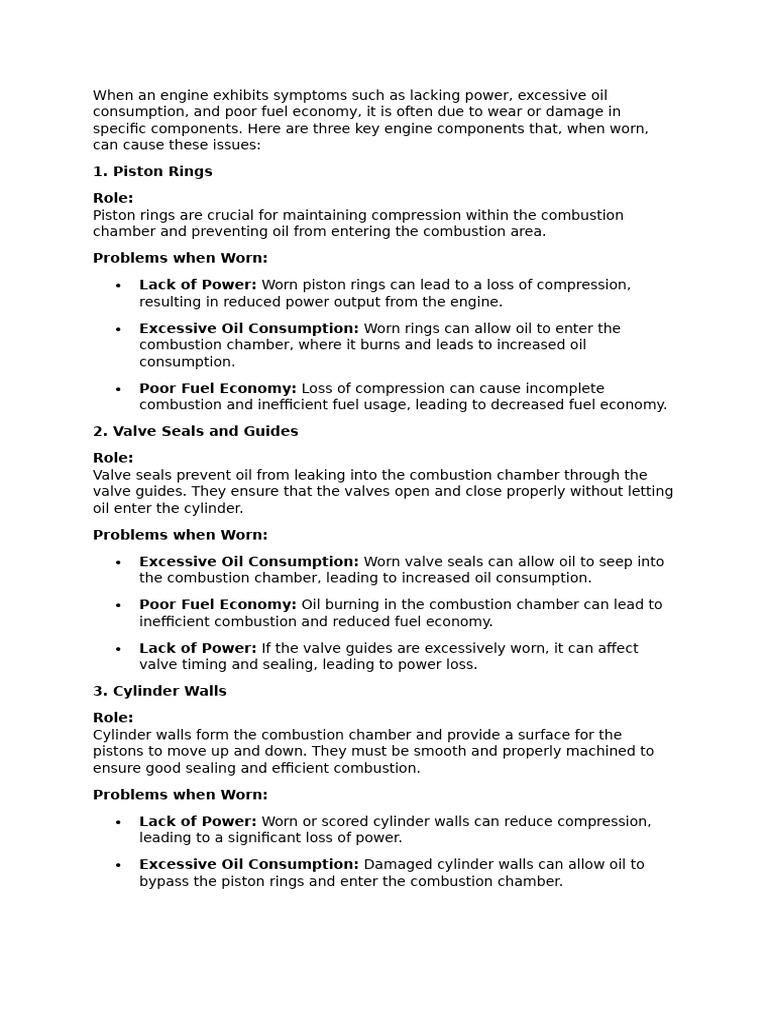 Engine Troubleshooting Guide | PDF | Internal Combustion Engine | Piston