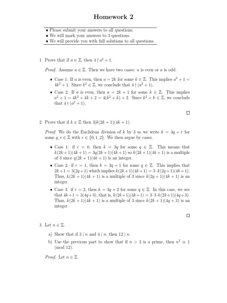 UBC MATH 220 HW 2 Solutions | PDF | Abstract Algebra | Elementary ...