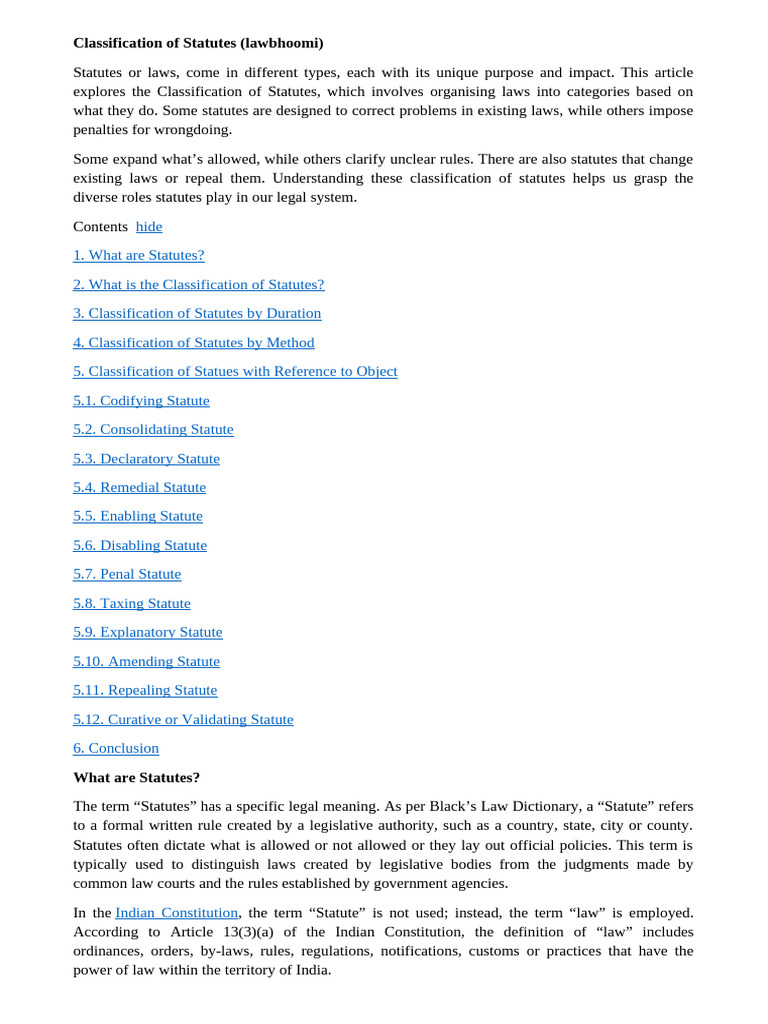 Classification of Statutes | PDF | Taxes | Repeal