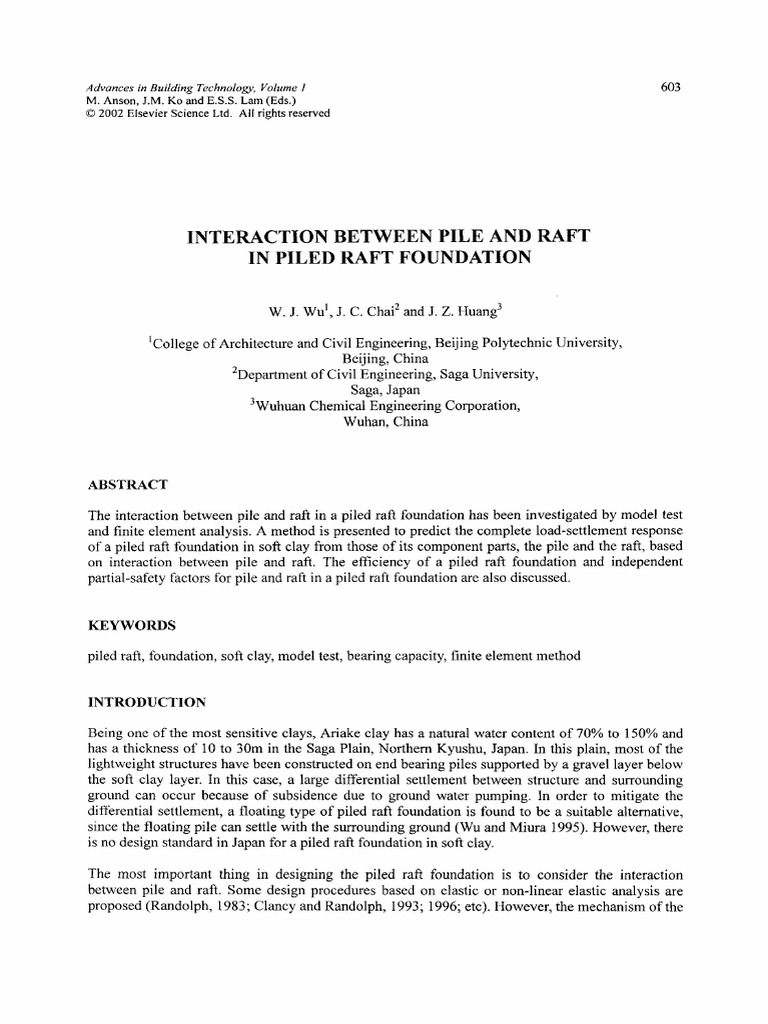 Interaction Between Pile and Raft in Piled Raft Foundation | PDF | Deep ...