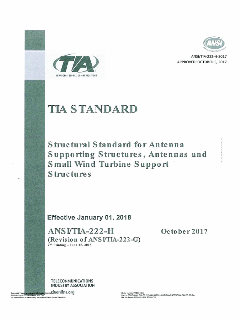 TIA-222 H Oct2018 | PDF