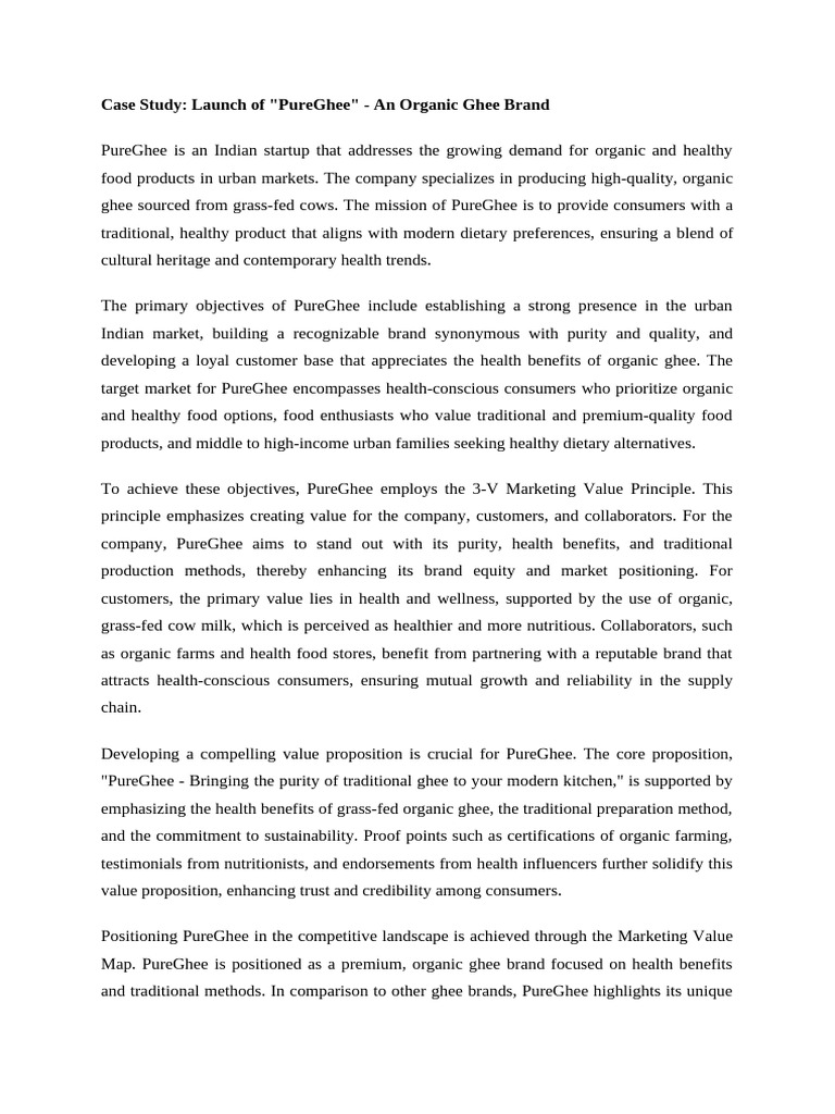 Chapter 2 Case Study - Pure Ghee | PDF | Marketing | Brand