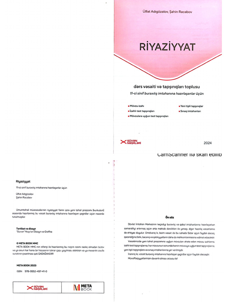 Güvən 11 Sinif Riyaziyyat 2024 | PDF