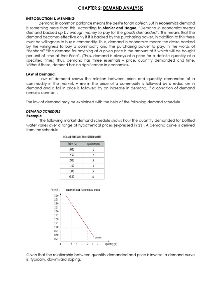 Chapter 2. Demand Analysis | PDF | Elasticity (Economics) | Demand