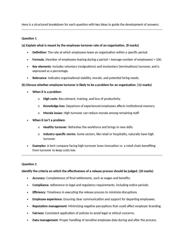 HRMA Level 4 Unit 4 Jun 21 | PDF | Turnover (Employment) | Employment