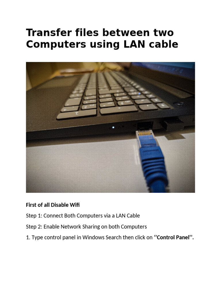 Transfer Files Between Two Computers Using Lan Cable 2 Pdf Computer