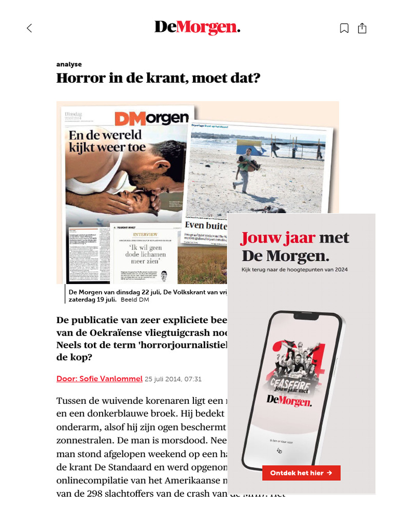 Horror in de Krant, Moet Dat - de Morgen | PDF