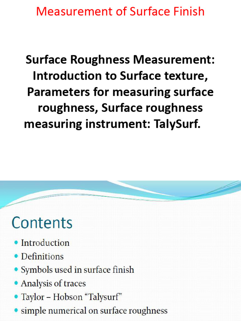 Measurement of Surface Finish | PDF