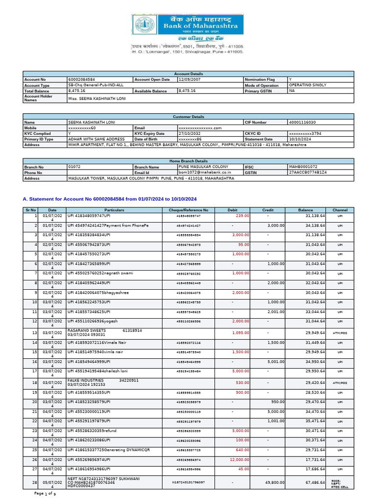 BOM Statement xxxxxxxx4584 20240701 20241010 20241 241011 120325 | PDF ...