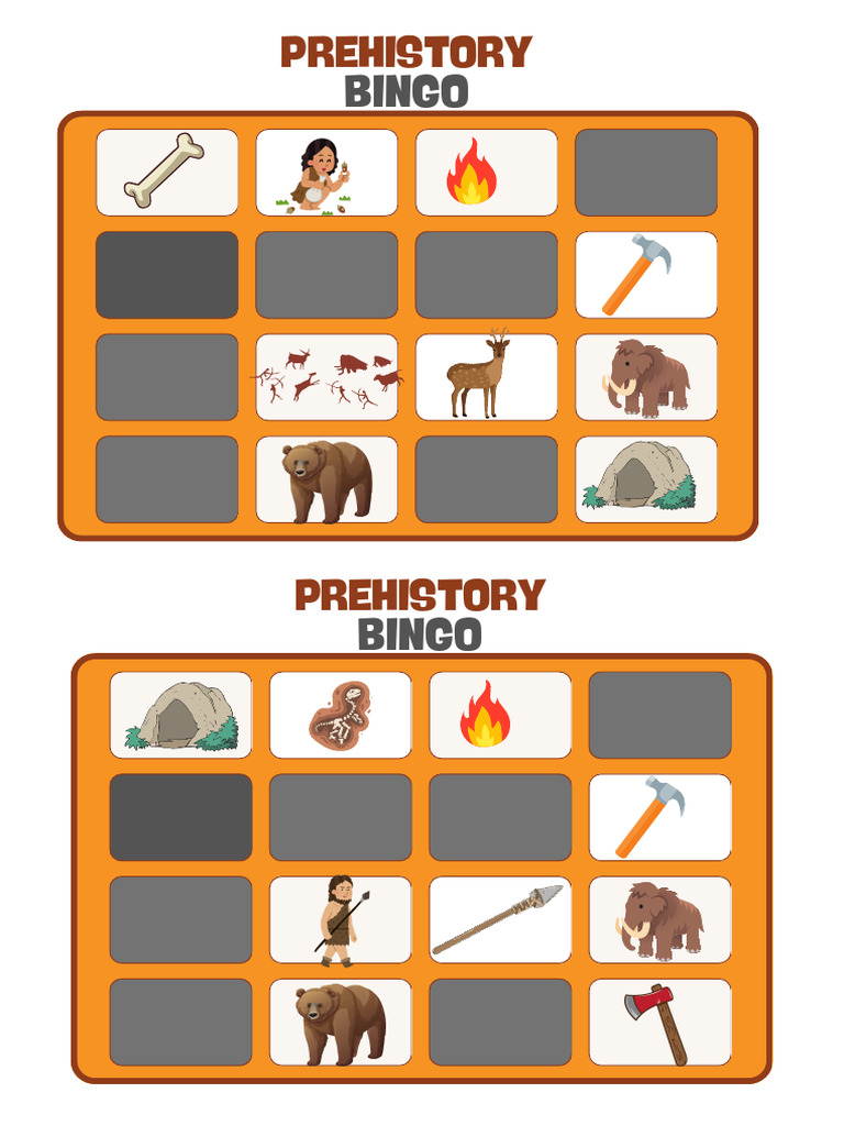 Prehistory Bingo Game Guide | PDF