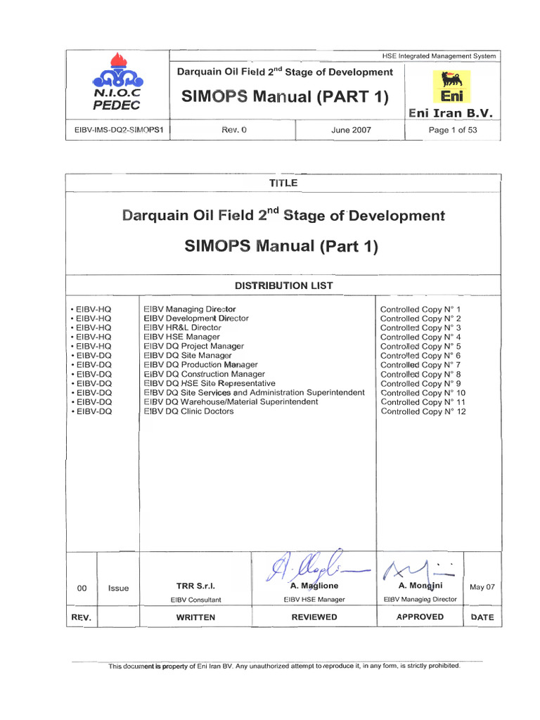 HSE SIMOPS Manual Part 1 | PDF | Personal Protective Equipment | Firefighting