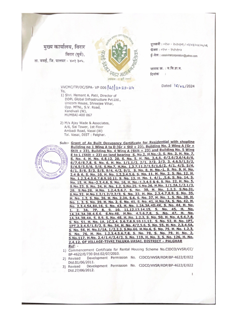 Occupancy Certificate | PDF