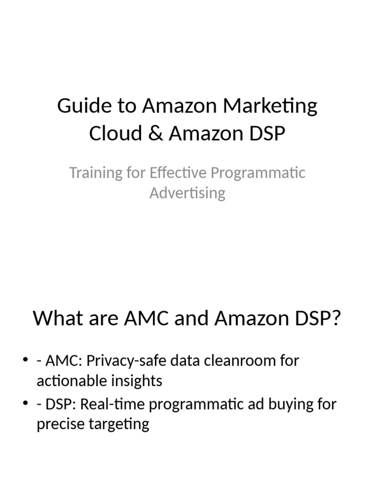 Amazon Marketing & DSP Guide | PDF