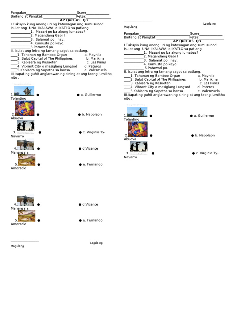 Q3 AP Quiz No. 5 | PDF