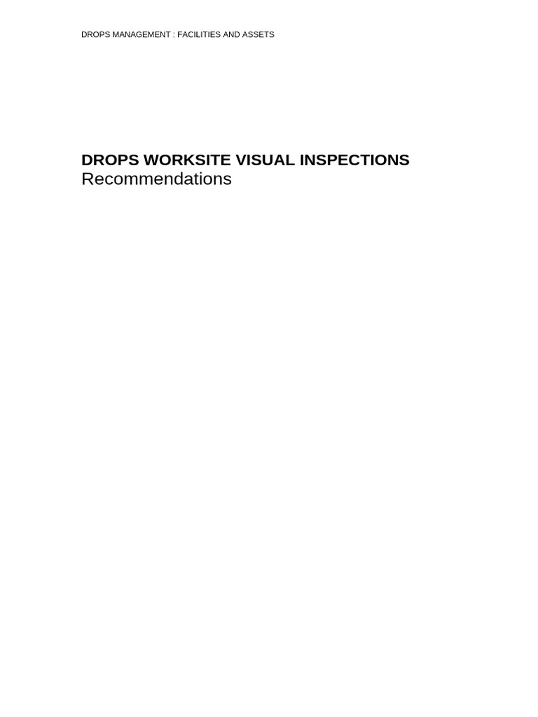 DROPS Worksite Visual Inspection | PDF | Risk | Risk Assessment