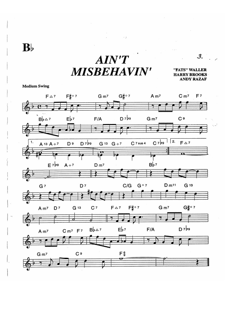 Aint Misbehavin - RB3 BB | PDF