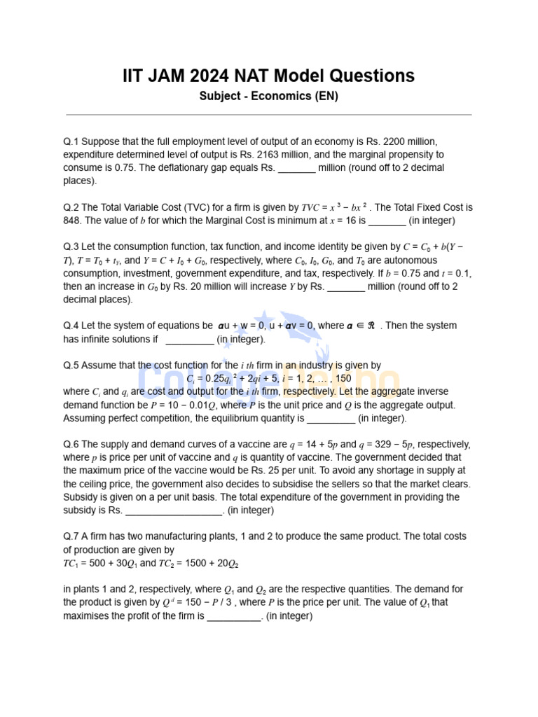 economics-nat | PDF | Economic Equilibrium | Economics