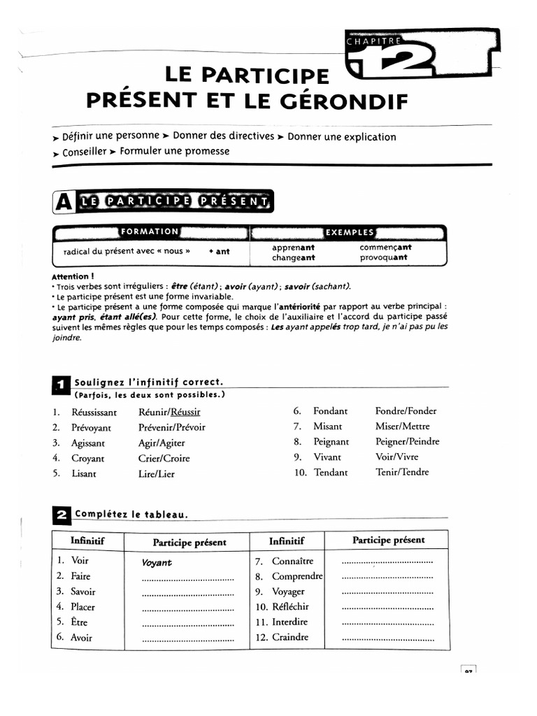 Gerondif_participe present | PDF