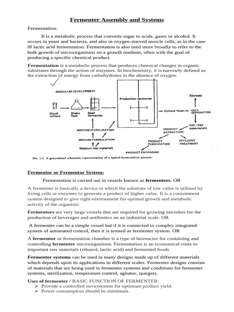 12 fermentation system-1 | PDF | Fermentation | Chemistry