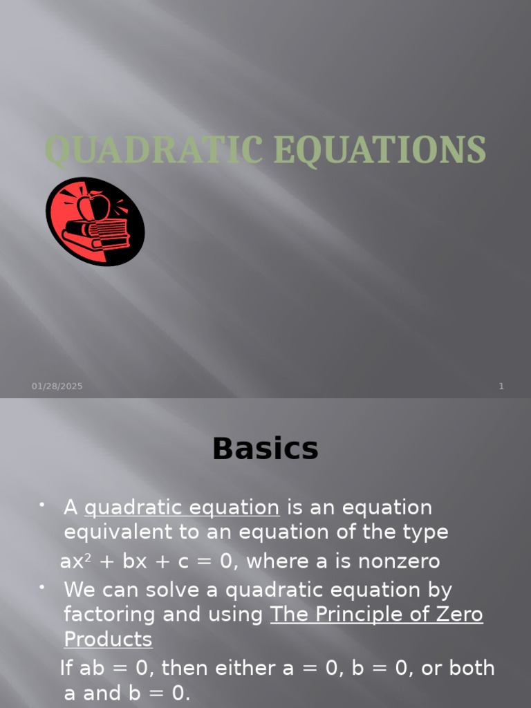 Lecture 4-QUADRATIC EQUATIONS | PDF | Quadratic Equation | Equations