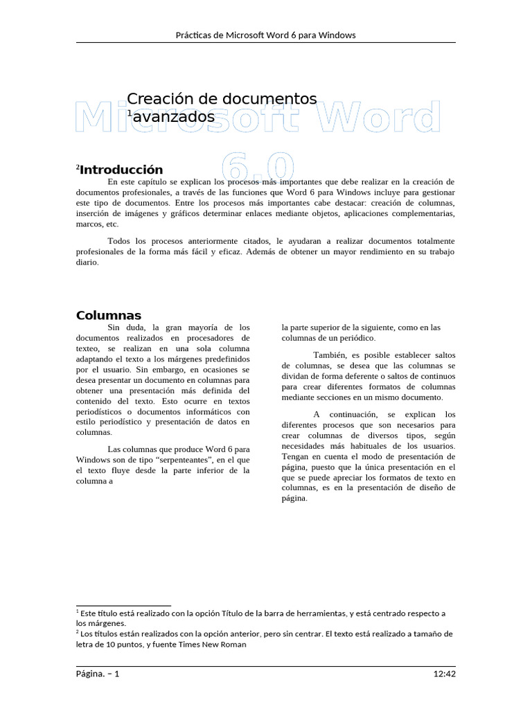 Creación de Documentos en Word 6 | PDF | Microsoft Word | Microsoft