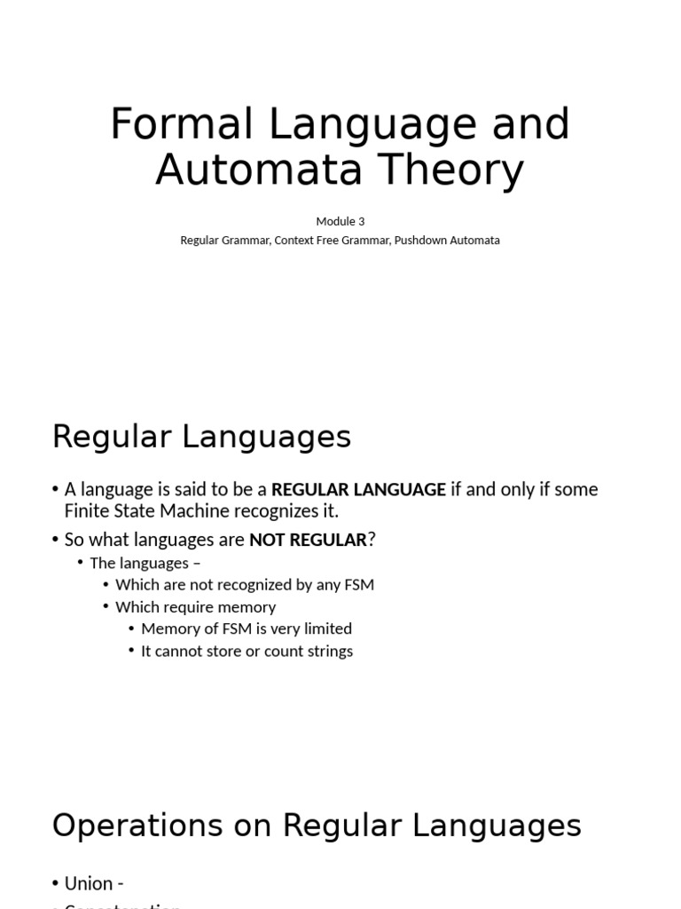 Regular Grammar - M2 | PDF | Automata Theory | Formalism (Deductive)