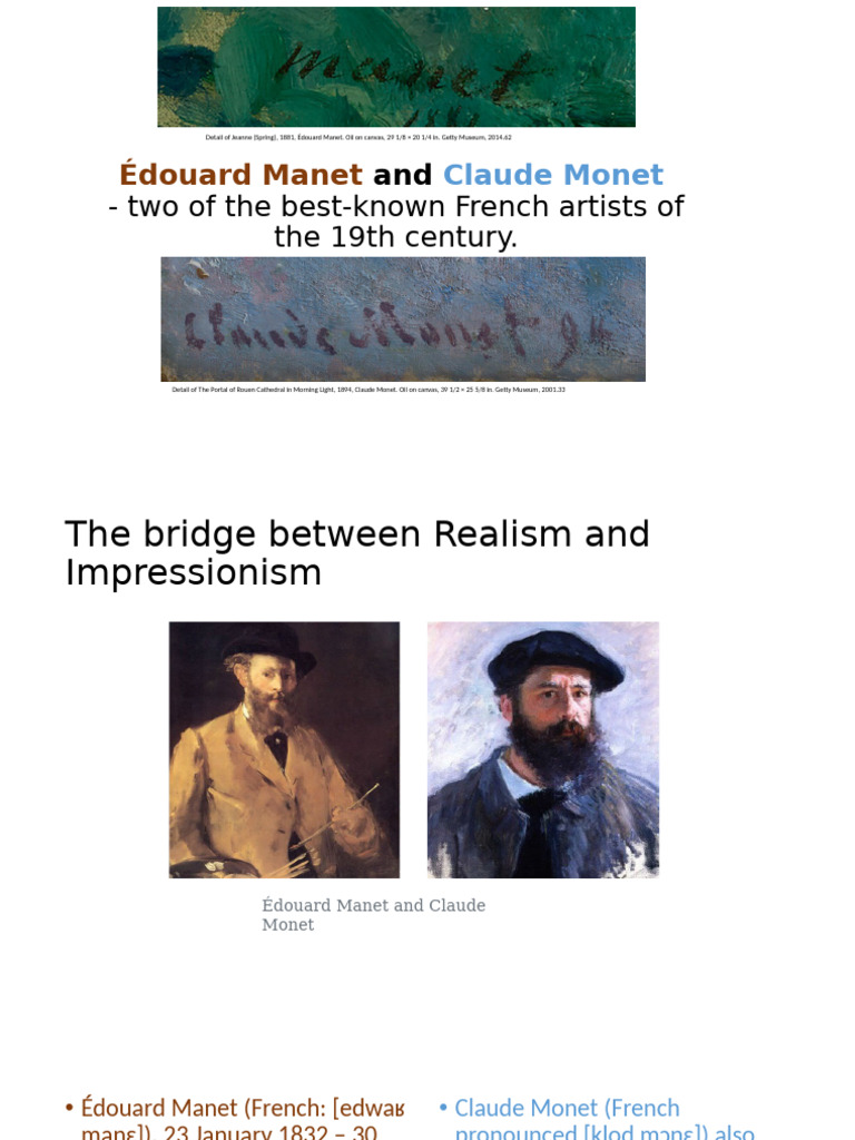 Édouard Manet and Claude Monet | PDF | Claude Monet | Édouard Manet