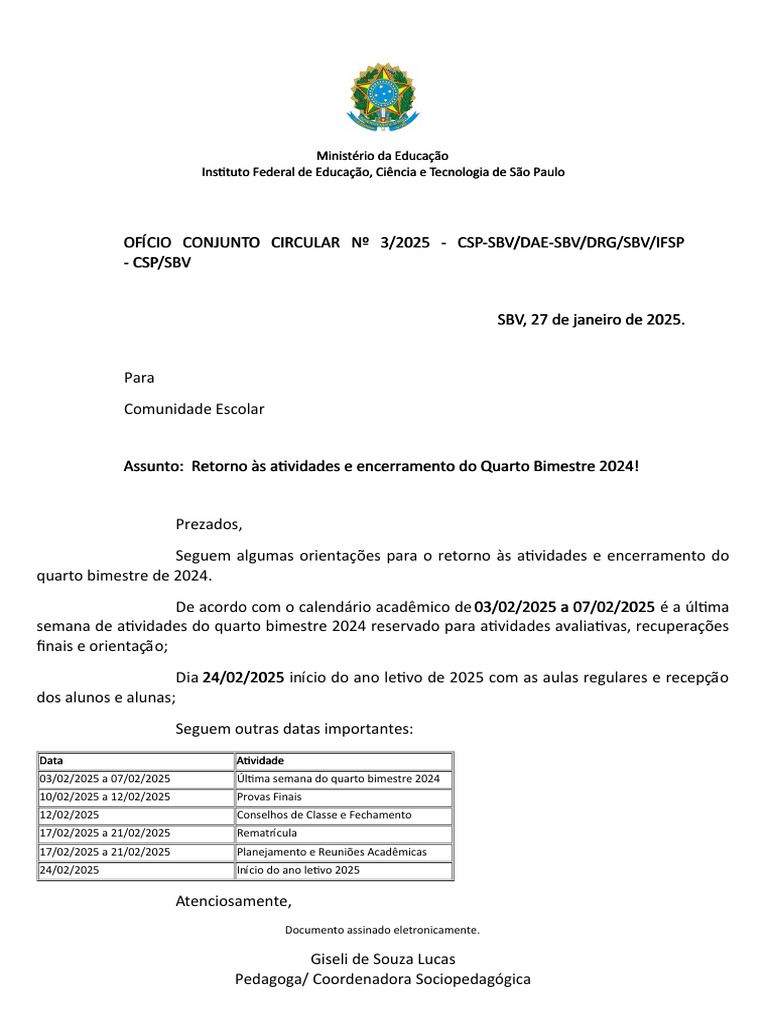 Ofício Circular n32025 | PDF
