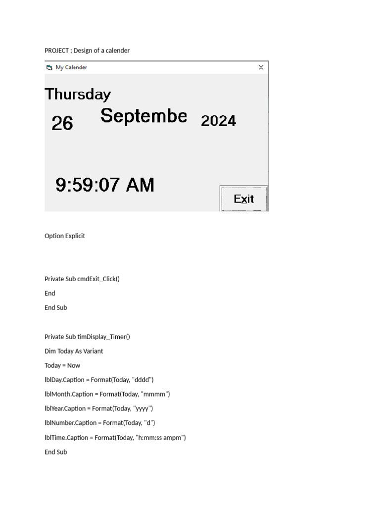 VB PROJECT EXERCISE | PDF | Computer Programming