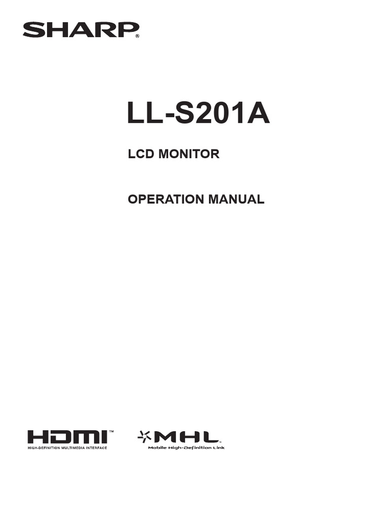 LL-S201A Operation Manual | PDF | Microsoft Windows | Computer Monitor