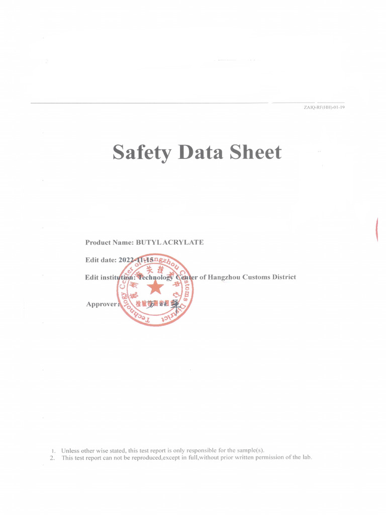 N-Butyl Acrylate MSDS | PDF