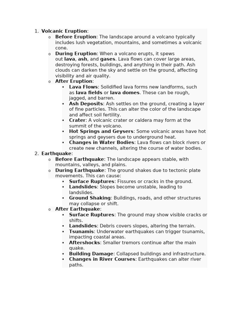 Volcanic Eruptions and Earthquakes Explained | PDF