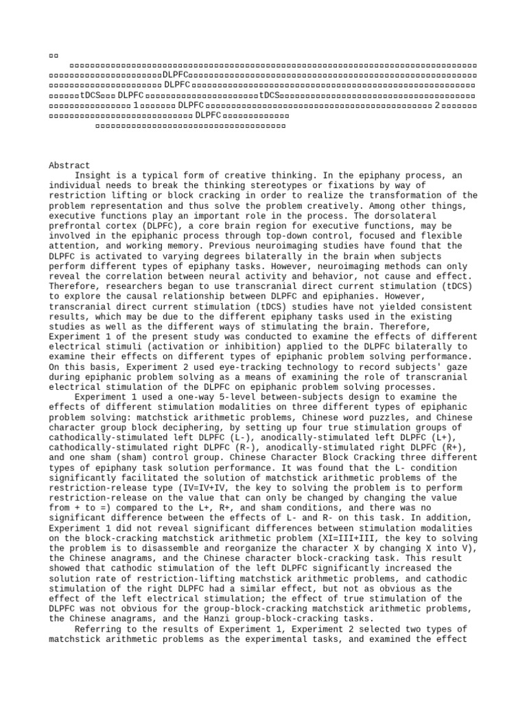 摘要 | PDF | Dorsolateral Prefrontal Cortex | Executive Functions