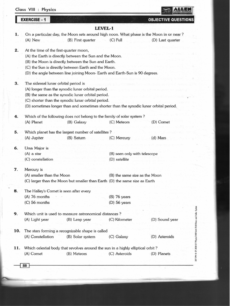 Allen Physics Unit3 Class8 | PDF