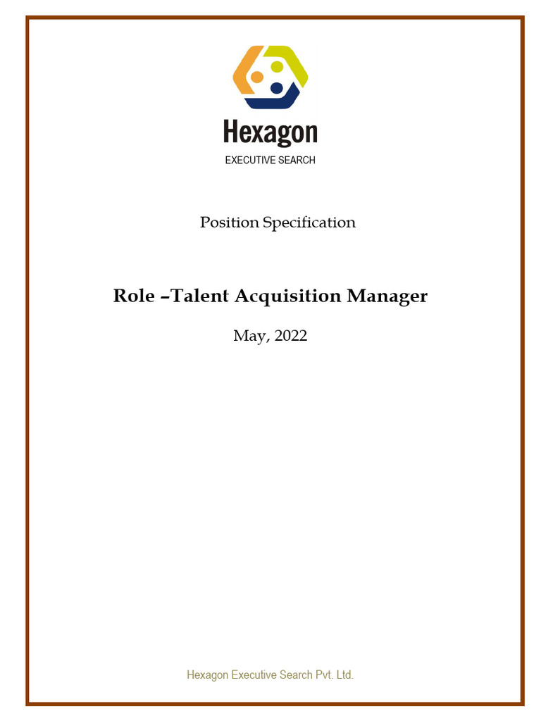Search Brief - Head Talent Acquisition | PDF | Recruitment | Business