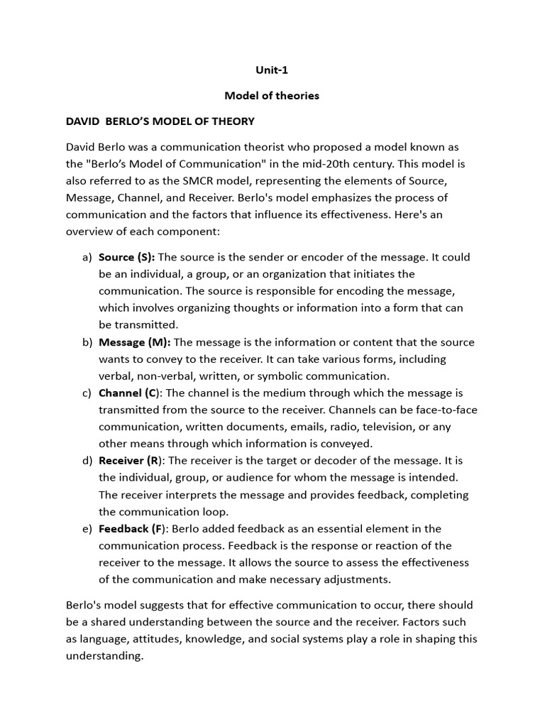 model of theories.docx | PDF | Communication | Cognition