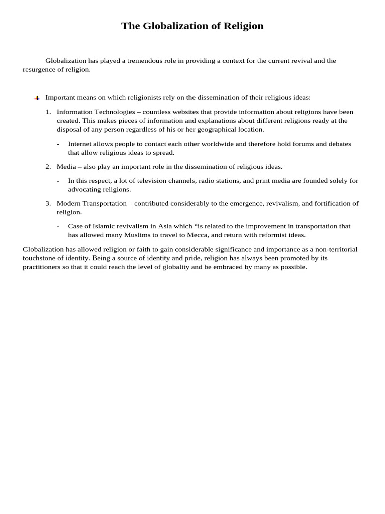 The-Globalization-of-Religion-1 | PDF