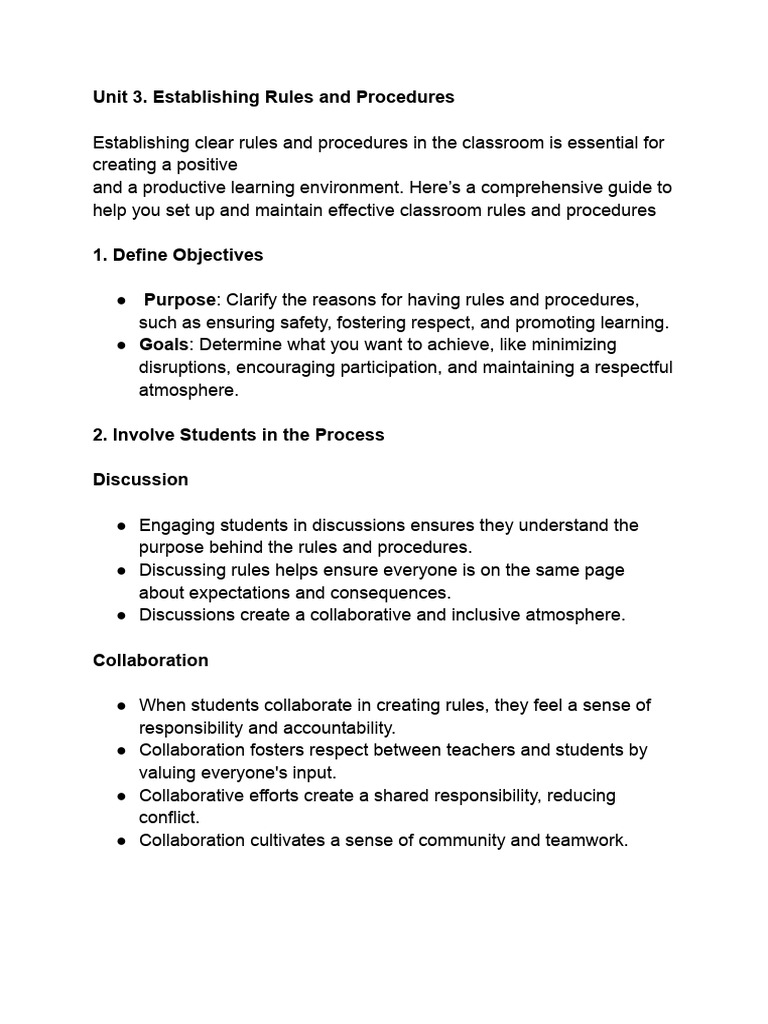 Effective Classroom Rules Guide | PDF | Teachers | Disciplines