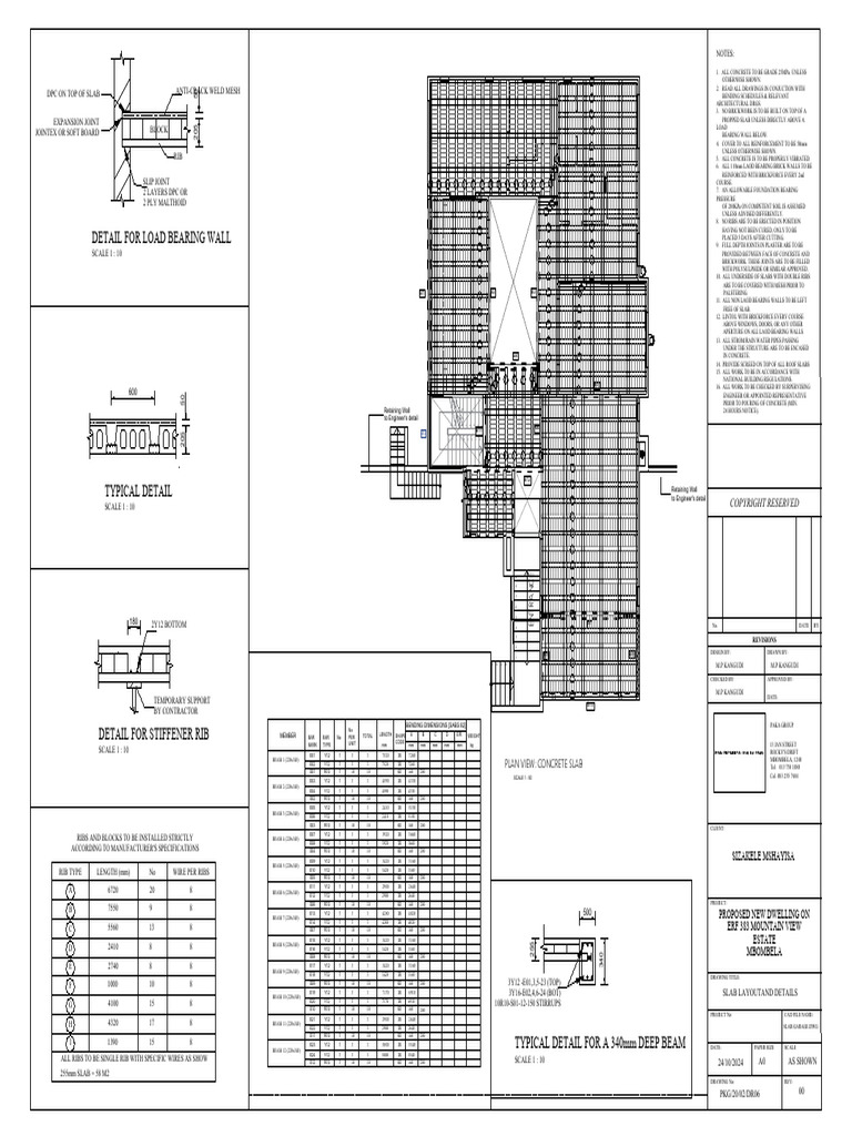 Retaining Wall and Slab Details | PDF | Materials | Building Materials