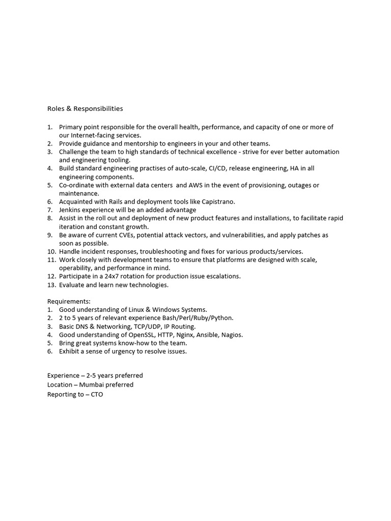 DevOps Engineer - JD | PDF