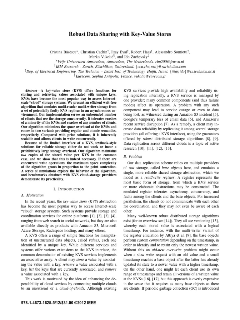 icDSN12 (Robust Datasharing With Keyvalue) | PDF | Permutation | Computing