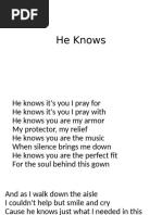 He Knows: A Wedding Song | PDF