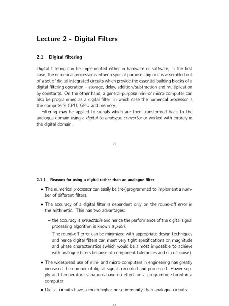Doc11 B14 Dspcourse Lec2 | PDF | Sampling (Signal Processing) | Filter (Signal Processing)