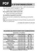 Convocation Bac Blanc Janvier 2026 | PDF