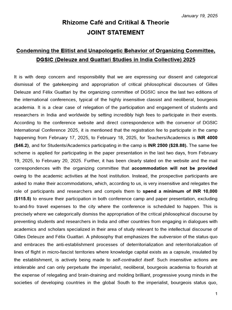 JointStatement RC CT Final | PDF | Liberal Arts Education
