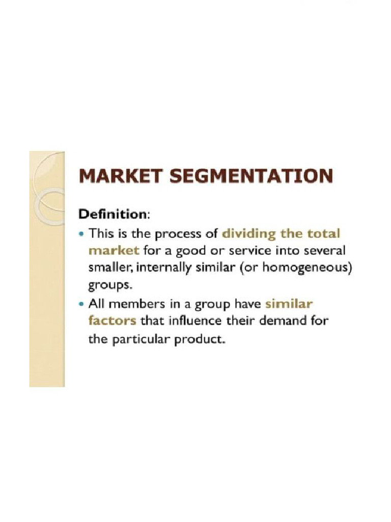 Market Segmentation | PDF