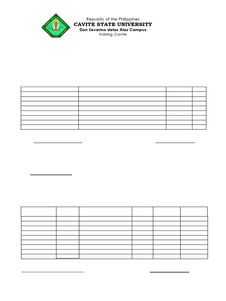 Cavite State University Pre-Registration Form | PDF