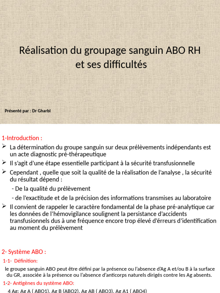 Groupage Sanguin | PDF | Groupe sanguin | Tissu biologique