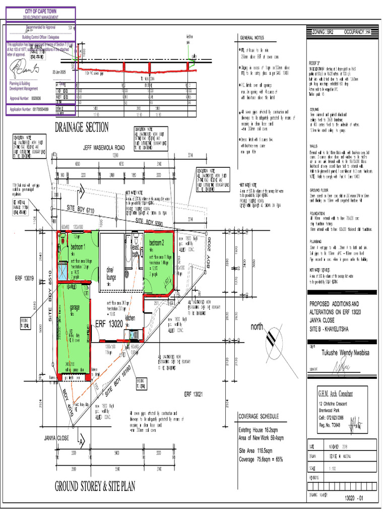 Erf 13020 Approved Building Plan | PDF